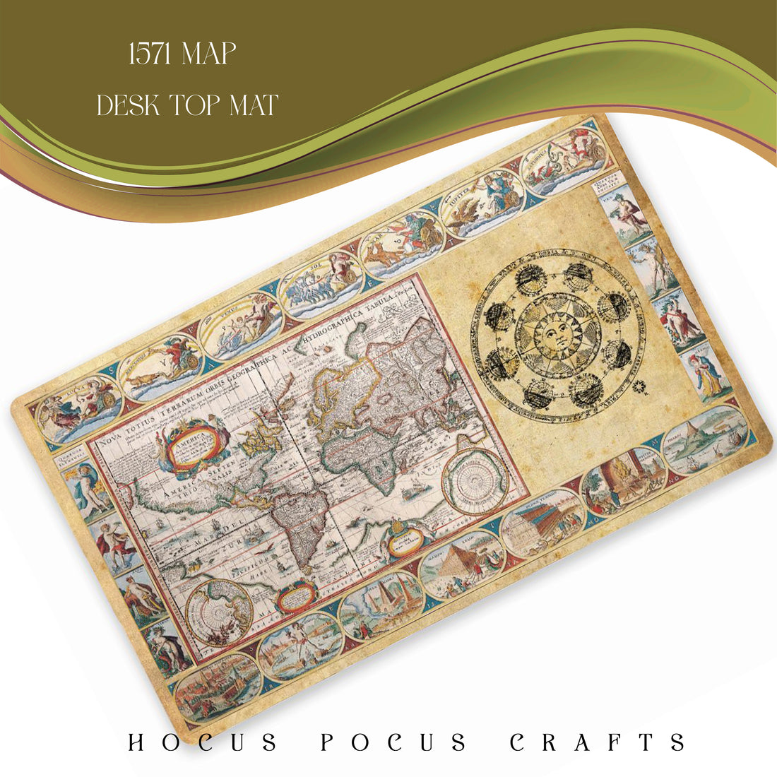 1571 World Map Desk Mat - Large (24" x 14") – Sorcery Soaps™