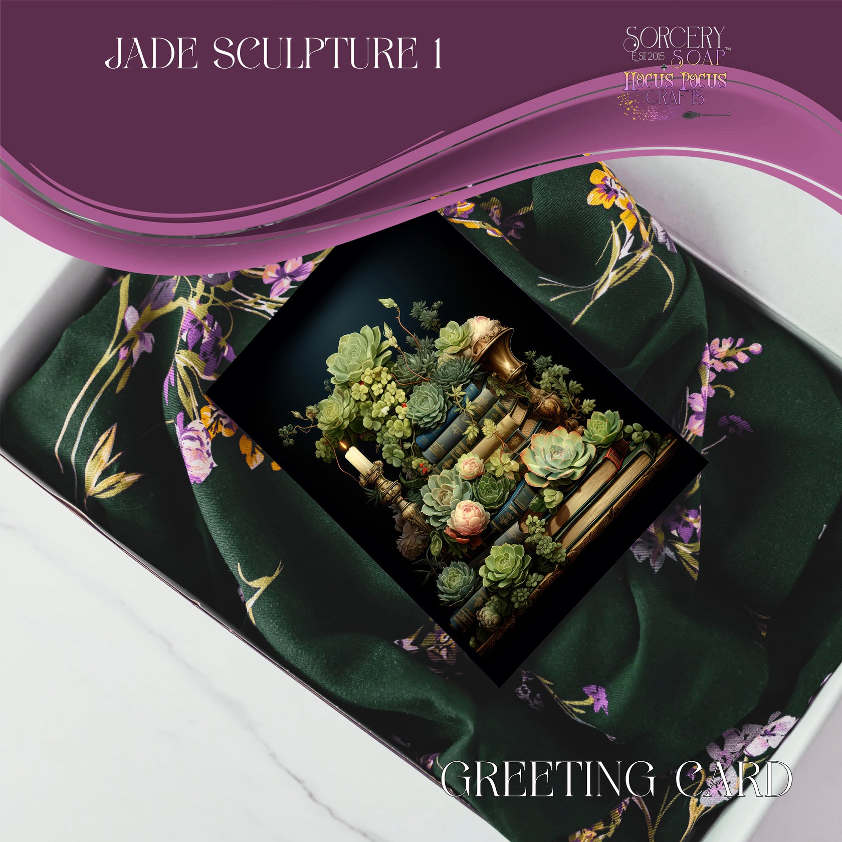 Jade Sculpture 1 Greeting Cards – Sorcery Soaps™
