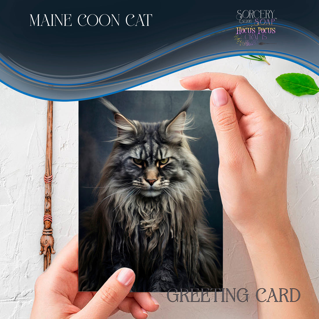 Maine Coon Cat Greeting Cards – Sorcery Soaps™